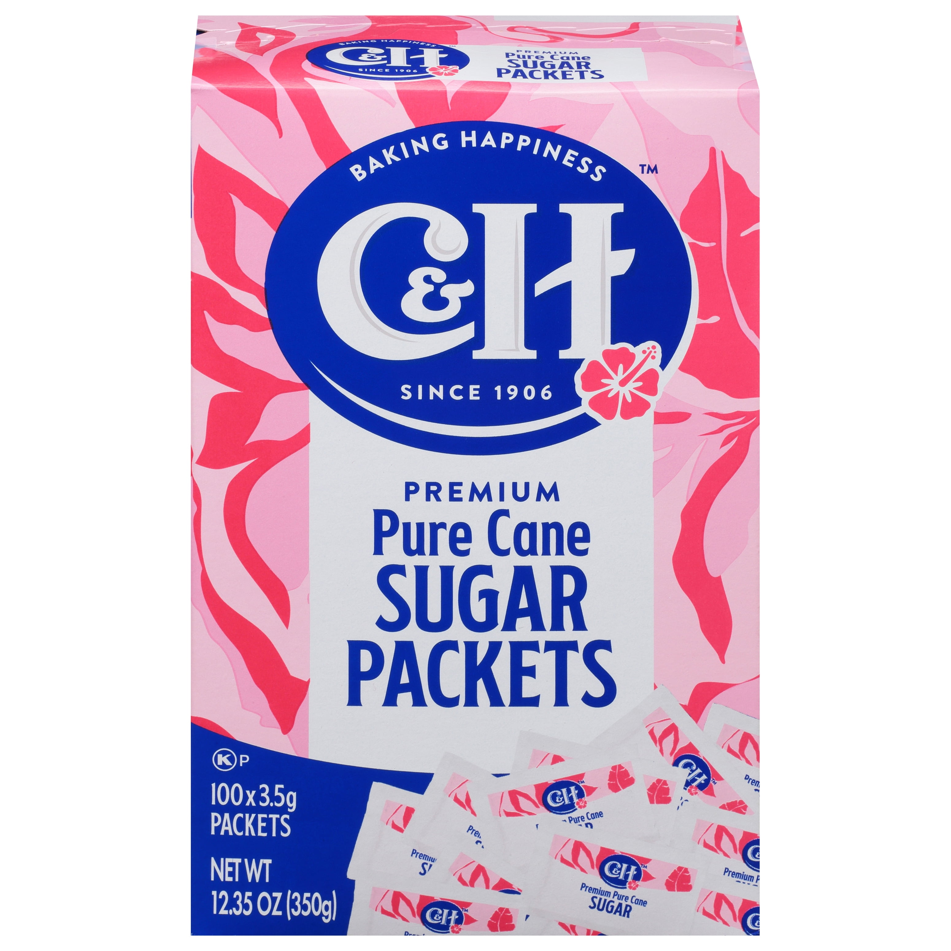 C&H Premium Pure Cane Sugar Packets, 100 Count, 1/8 oz - Walmart.com