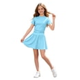 Bainana Summer Outfit Set For Kids Girls Solid Color Short Sleeve Tops ...