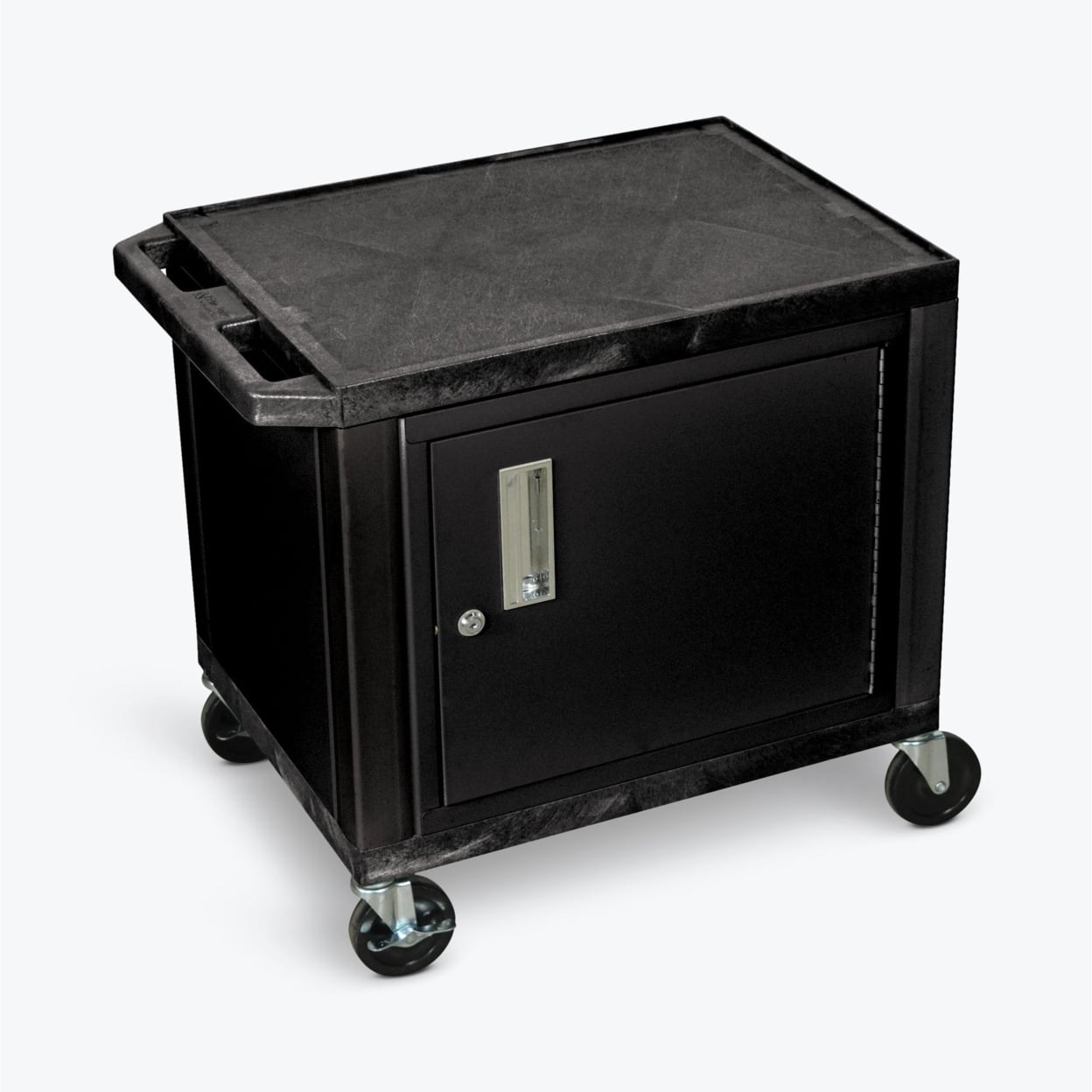 26"H Multipurpose Av Cart With 2 Shelves, Cabinet - Black - Walmart.com