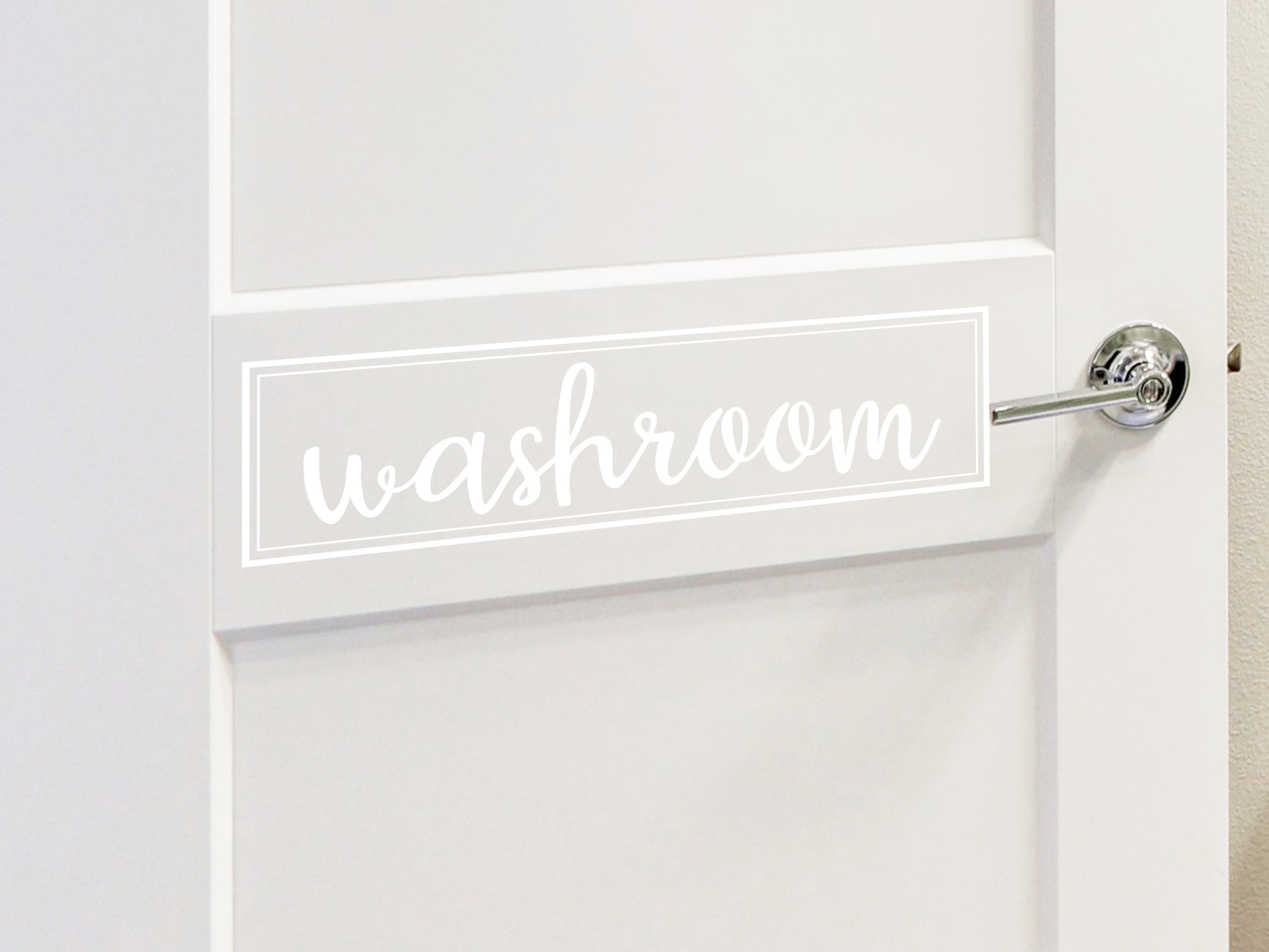 Washroom Cursive | Bathroom Wall and Door Decal - Walmart.com