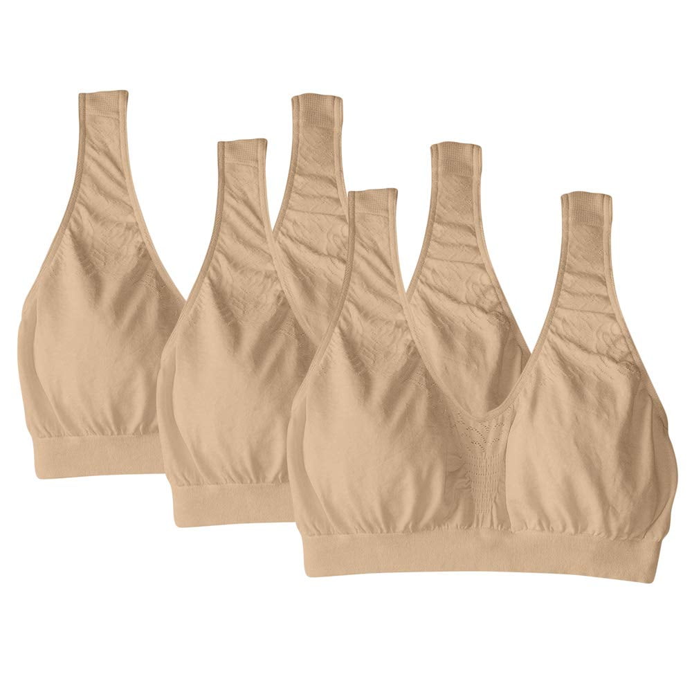 3 Pack Nude Bali Crop Top 103j Comfort Revolution Bra