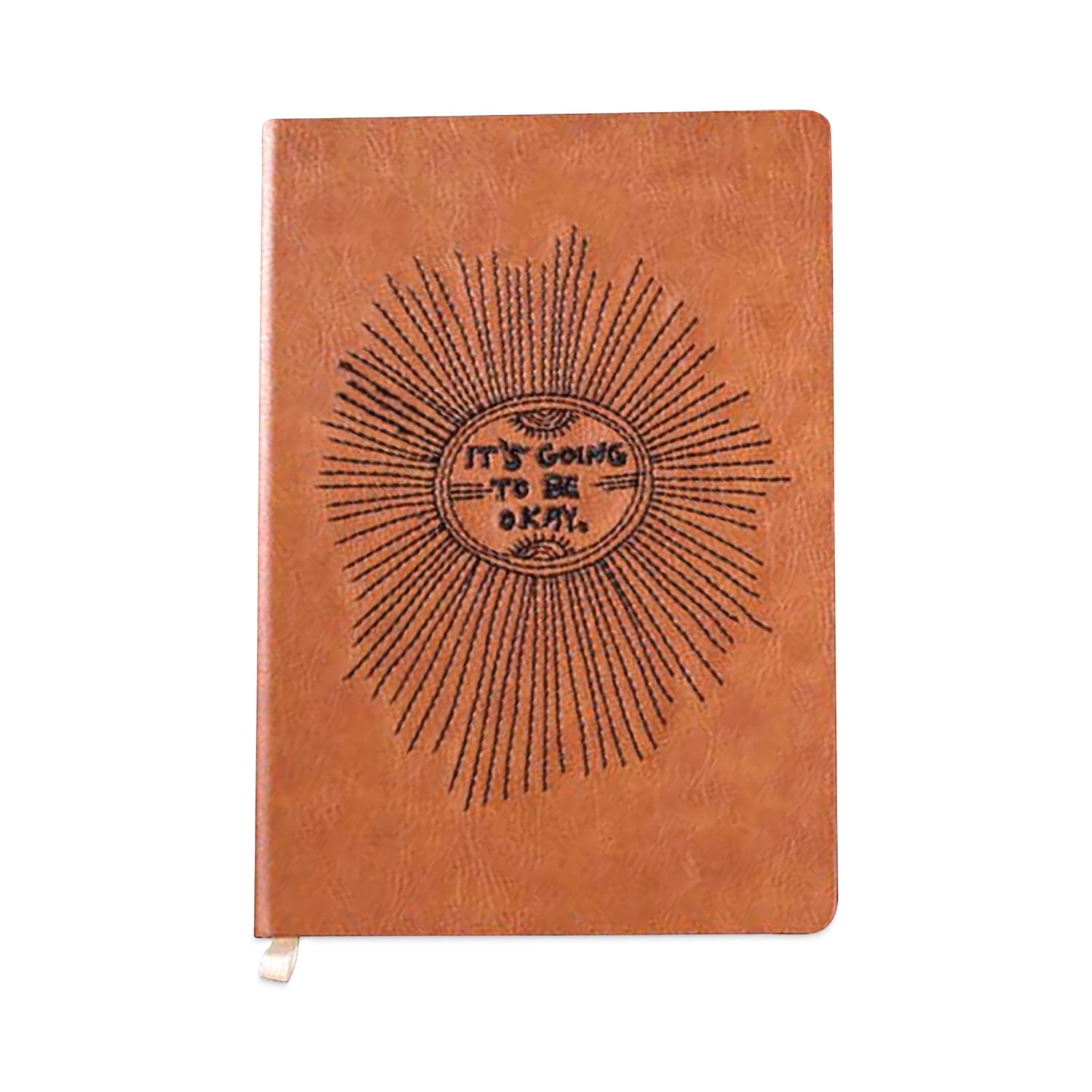 Denik Embroidered Vegan-Leather Layflat Journal College Brown 72 Sheet ...