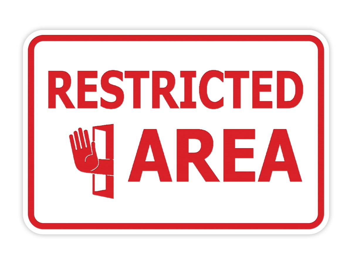 Classic Framed Restricted Area Sign (White/Red) - Small - Walmart.com