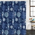 72x78 Inch Shower Curtain Navy Blue Coastal Bathroom Decor, Waterproof ...