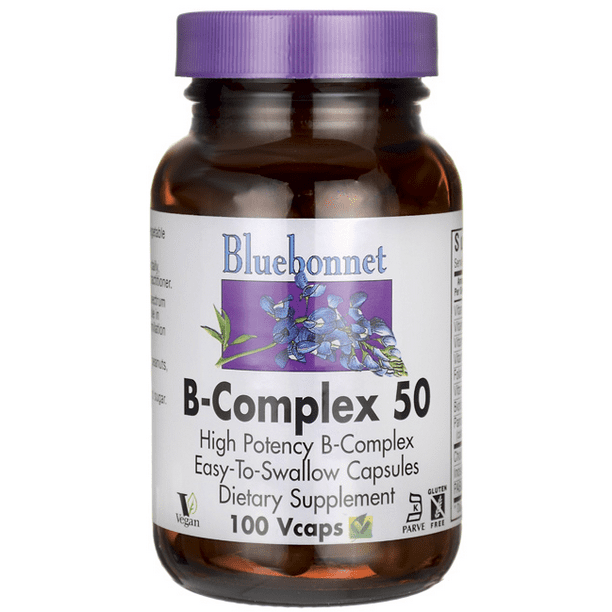 Bluebonnet Nutrition B-Complex 50 Vegetable Capsules, 100 Ct - Walmart ...