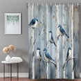 Bathroom Shower Curtain Spring Tree Trunk Branch Bird Waterproof Shower ...