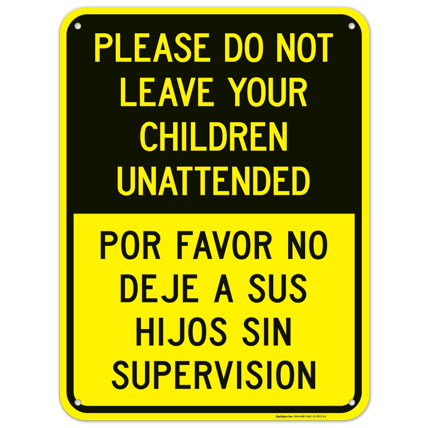 Please Do Not Leave Your Children Unattended Sign, Traffic Sign ...