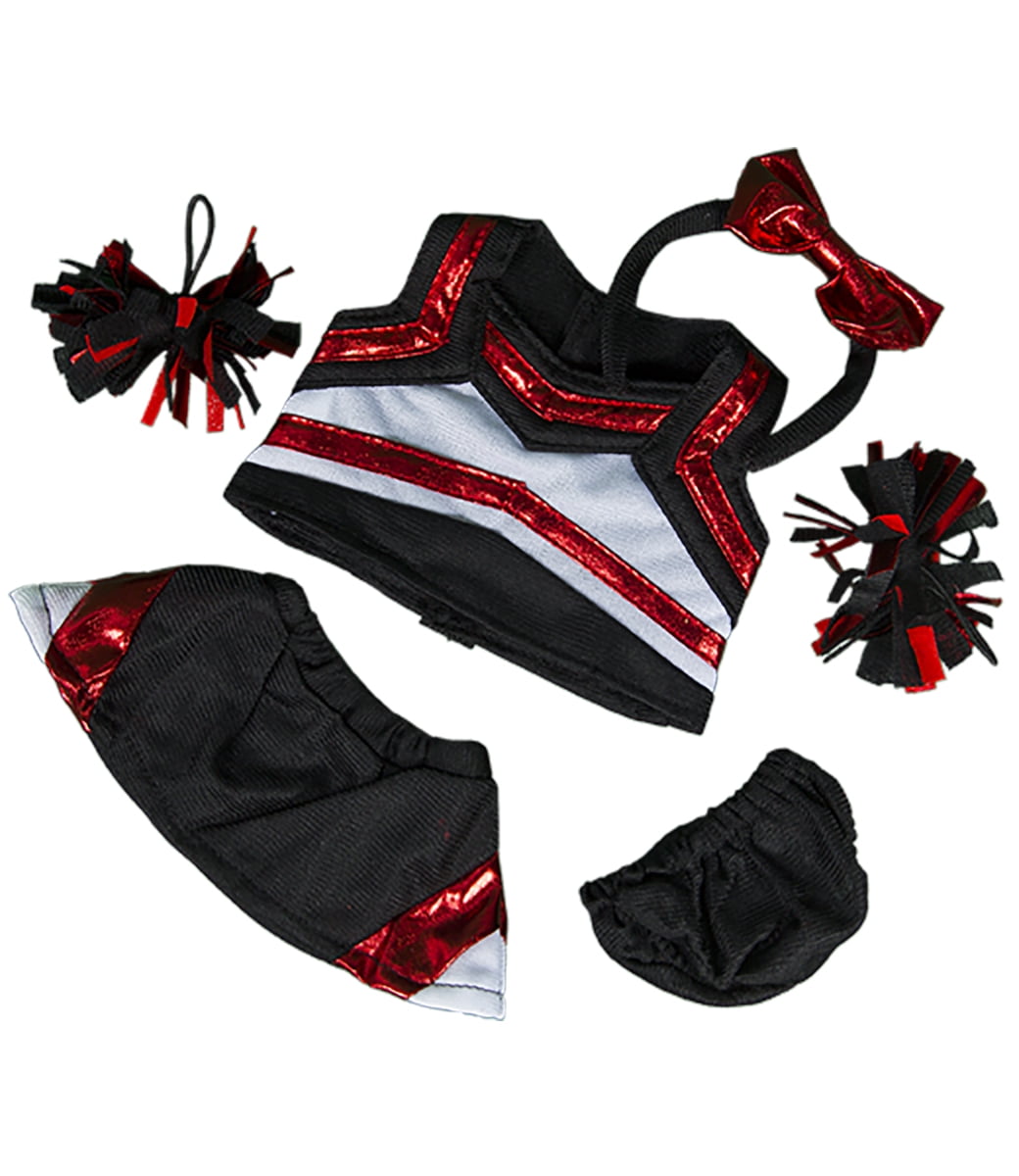 Metallic Red & Black Cheerleader Outfit Fits Most 8"-10" Stuffed ...