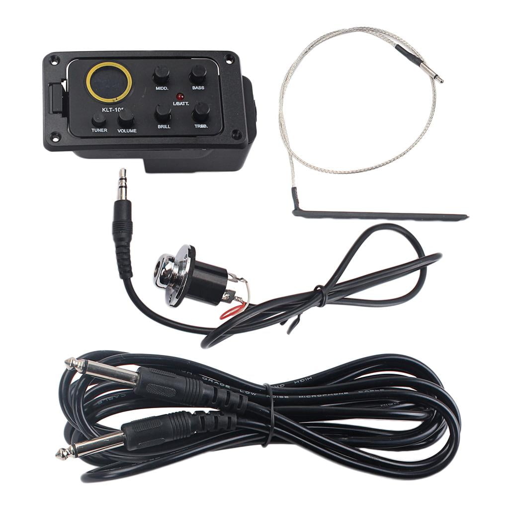 4-Band EQ Equalizer Acoustic Guitar Kits Preamp Piezo Pickup w/ Cable ...