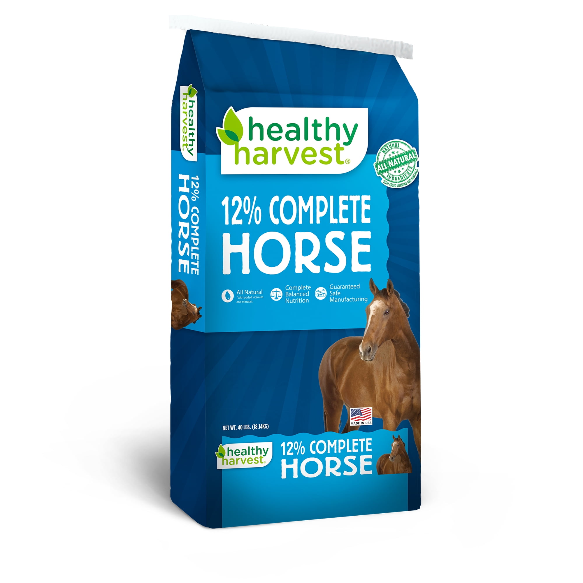 Healthy Harvest All Natural 12% Complete Horse Feed Pellets for Mature ...