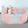 Topbuy Foldable Baby Playpen 14-Panel Kids Activity Center Play Yard ...