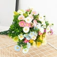 1 Bundle Artificial Daisy Flowers, Realistic Plastic Memorial Bouquet ...