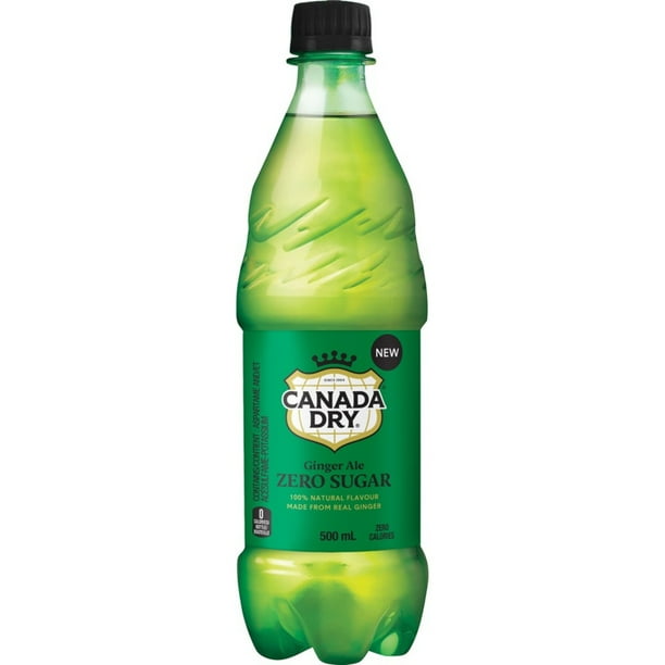 Canada Dry Zero Sugar Ginger Ale Bottle, 500 mL, 500ML - Walmart.ca