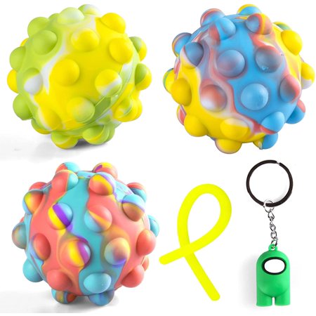 Pop Ball Fidget Toy Pack _ Premium Push Toy Set with 3pcs 3D Pop Stress ...