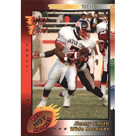 1992 Wild Card Red Hot Rookies Silver #8 Jimmy Smith NFL Football ...