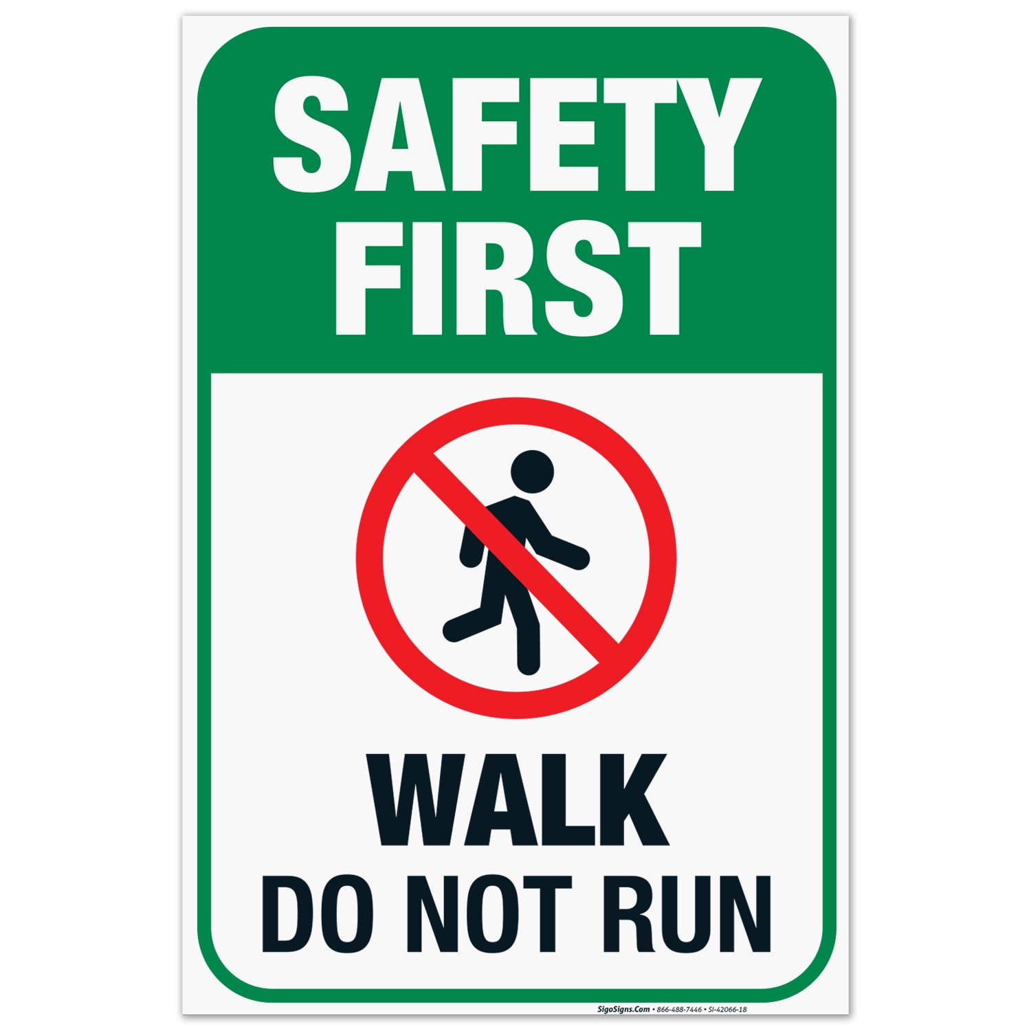Safety First Walk Do Not Run Sign, Pool Sign, - Walmart.com