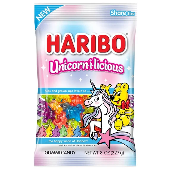 Haribo Gummy Bears Assorted Fruit Flavor Candy Gummies 8 oz Share Size ...