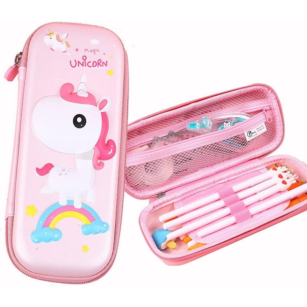 Unicorn Cute Pencil Box for Teen Girls and Kids, Cartoon 3D Pen Pouch ...