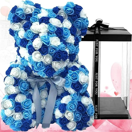 Rose Flower Teddy Bear,Fully Assembled 10 Inches PE Rose Flower Hand ...