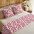 Bed Runner for Queen Size Bed, Strawberry 3 Pcs Bedding Runner Set - 1 ...