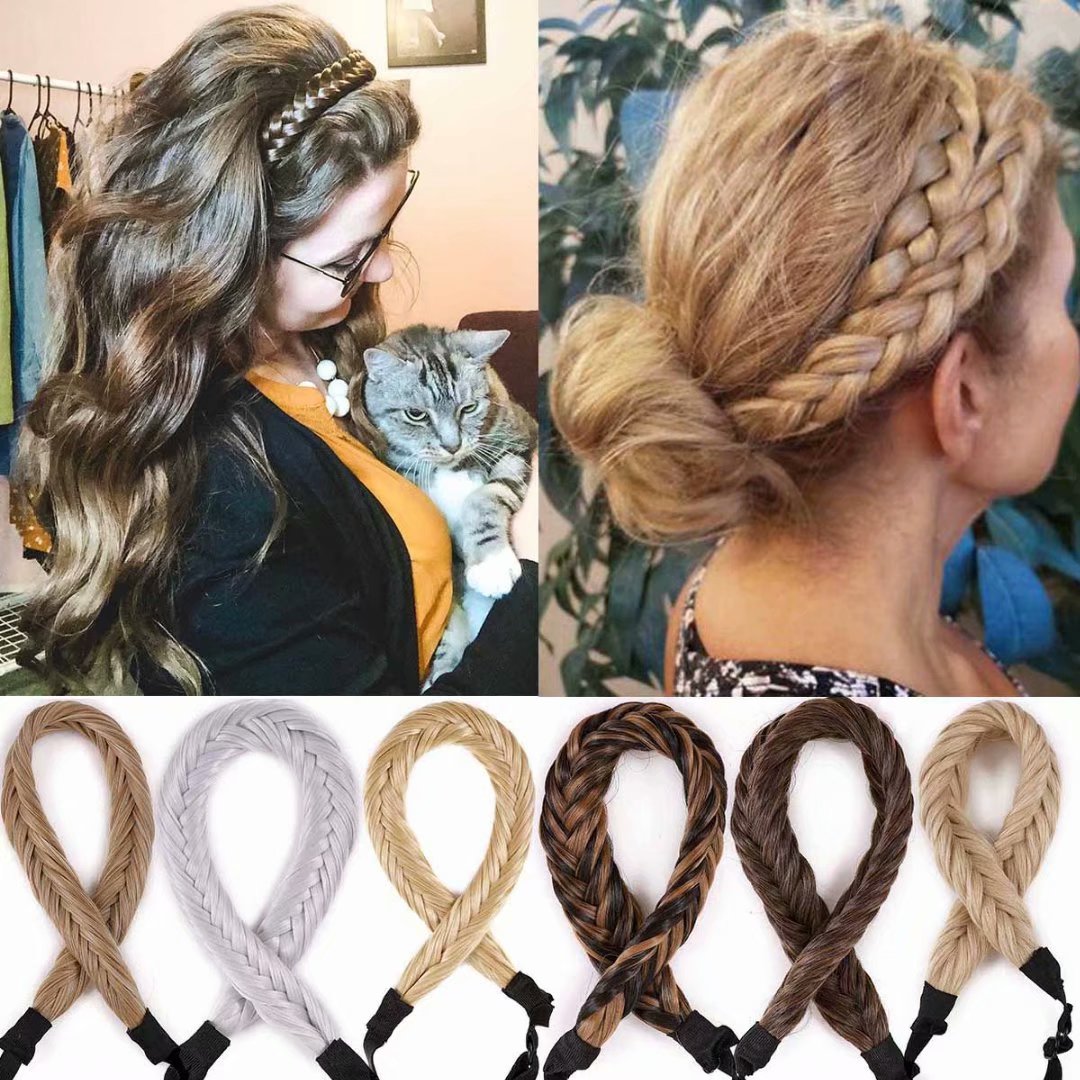 Sego Synthetic Hair Braided Headband Classic Chunky Wide Plaited Braids