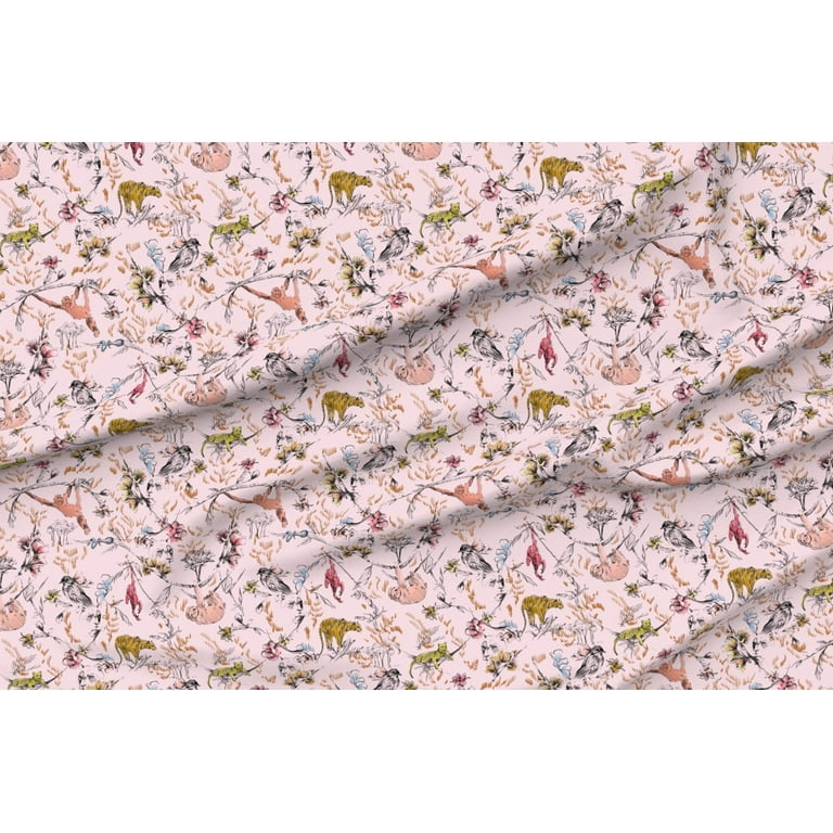 Monkey Jungle Pink Fabric