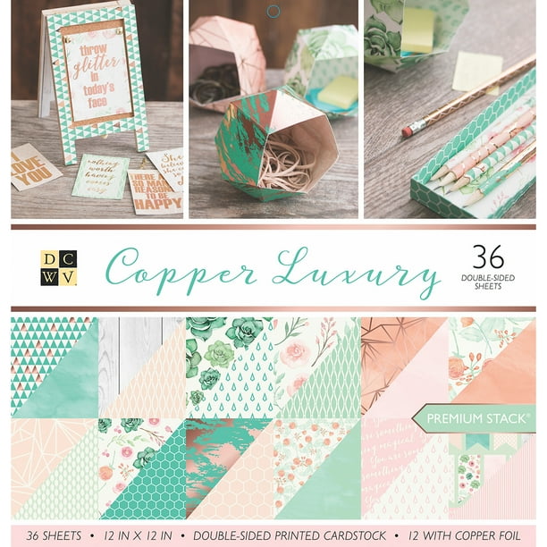 DCWV Double-Sided Cardstock Stack 12"X12" 36/Pkg-Copper Luxury, 12 ...