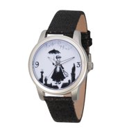 Disney Daisy Duck Watch with Genuine Leather Teal Blue Strap and Silver ...