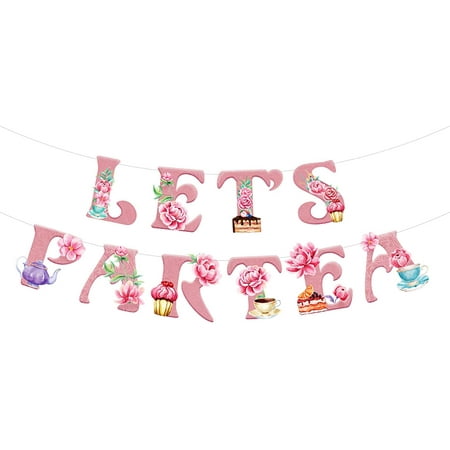 Let's PARTEA Banner for Tea Party Decoration, Partea Time Theme Party ...