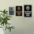 Signs ByLITA Portrait Round Attention Danger Area Sign (Blue) - Large ...