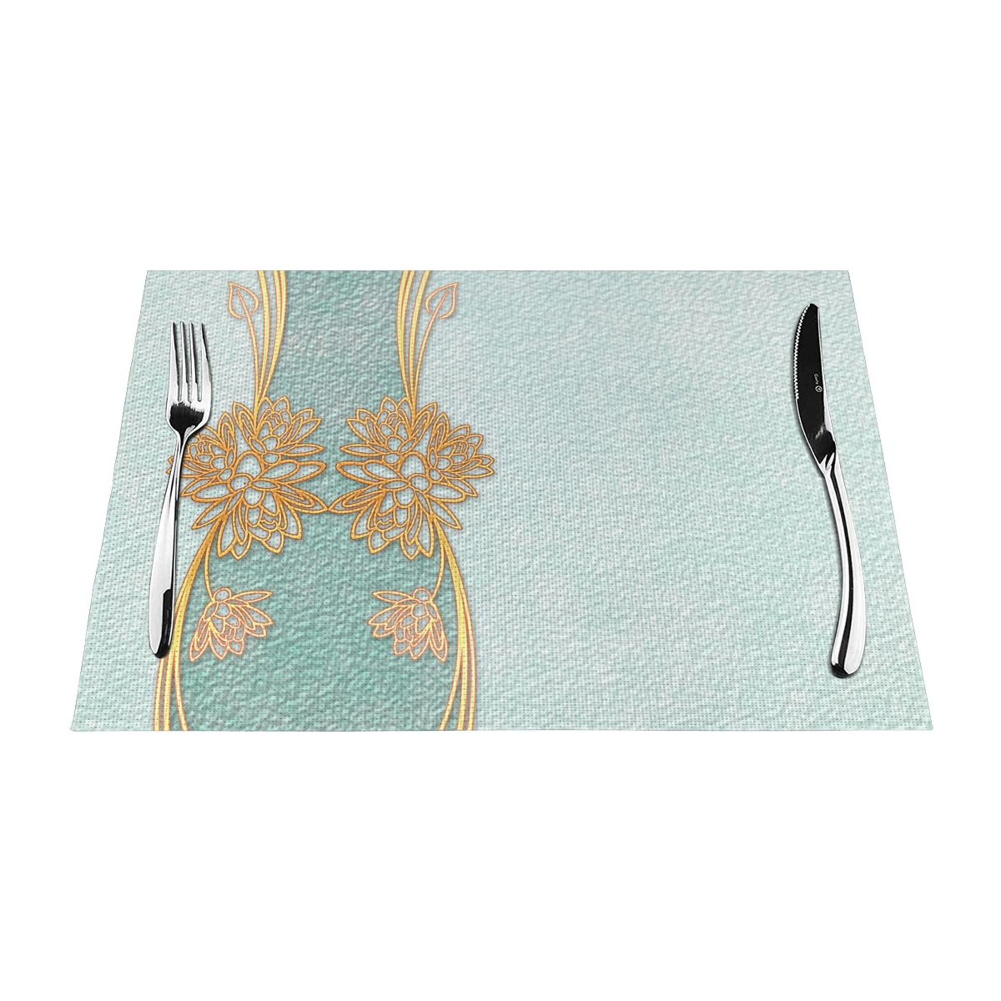 YFYANG Washable Heat-Resistant Placemats, 70% PVC/30% Polyester, Green ...