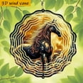 HELLOYOUNG Wind Chime 3D Golden Horse & Leaf Large Outdoor Decor with ...