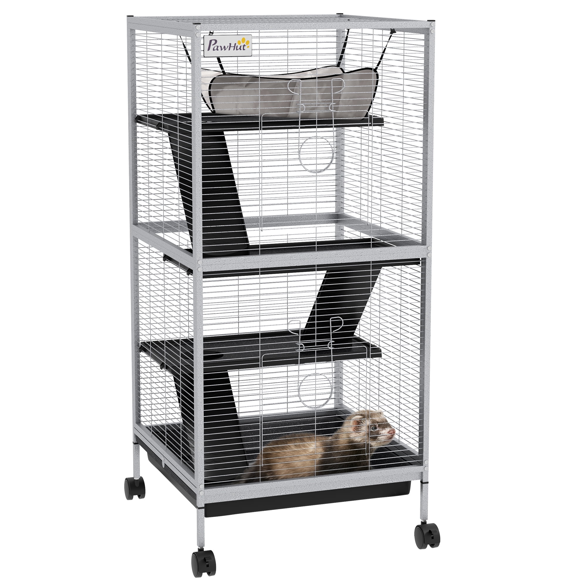 Click here for Pawhut 4-Tier Rolling Small Animal Cage Play House... prices