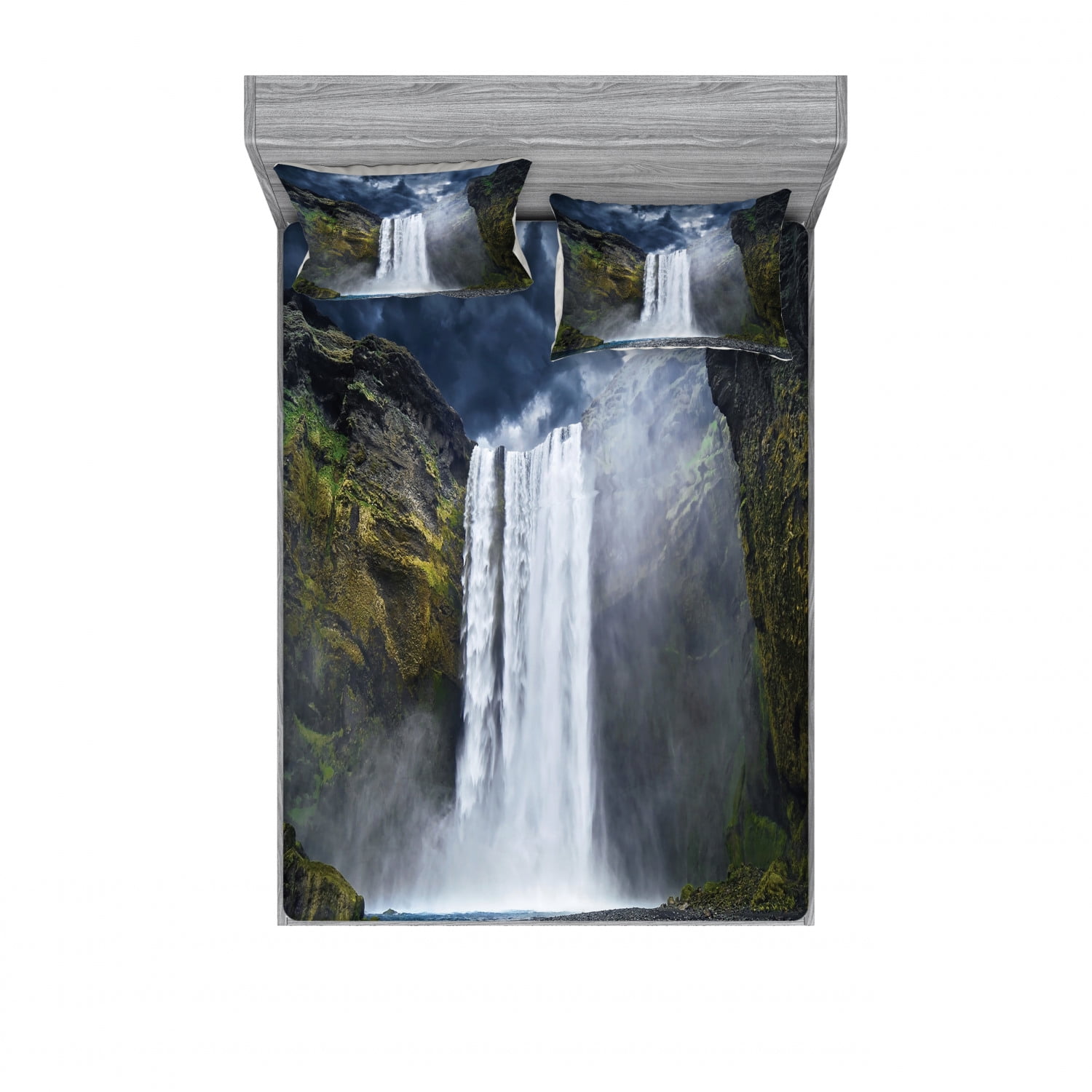 Waterfall Bedding Set with Sheet & Covers, Waterfall and Grand Cliffs ...