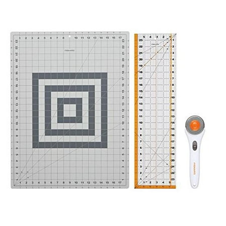 Fiskars Crafts 95237097J Rotary Sewing Cutting Set (3 Piece), Grey ...