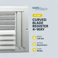 Hart & Cooley 8" x 8" Aluminum Curved Blade Register, Multi-Shutter ...