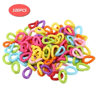 QBLEEV 100pcs Plastic Chain Links Birds, Mix Color Rainbow DIY C-Clips ...