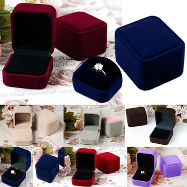 1/2/5 Pcs Velvet Jewelry Ring Boxes Earring Gift Storage Boxes Wedding ...