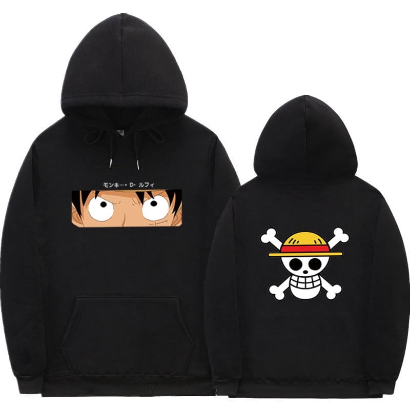 Click here for Thnclzx Luffy Straw Hat Hoodie Black And White Kid... prices