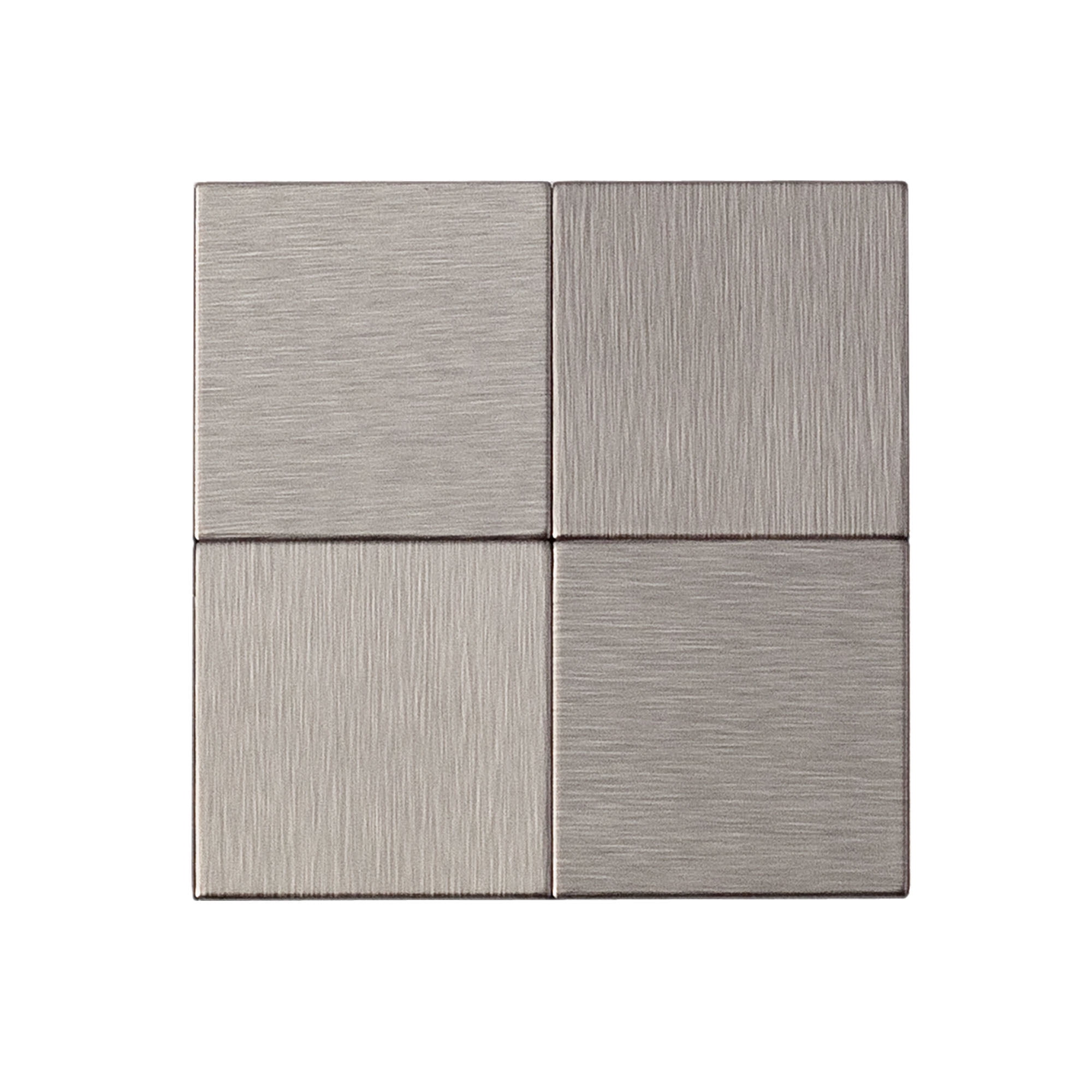 Aspect Peel and Stick Backsplash Square Stainless Matted Metal Tile ...