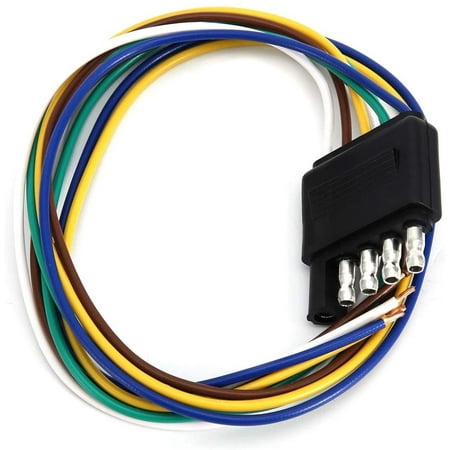 5 Pin Flat Plug with Trailer Extension Harness,25inch 5 Way Flat ...