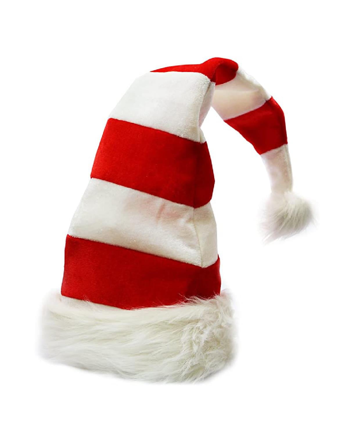 Jacobson Hat Company Red/ White Velvet & Plush Striped Flashing Ball ...