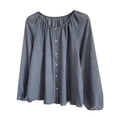 Business Casual Outfits for Women Solid Color Thin Balloon Sleeve Retro ...