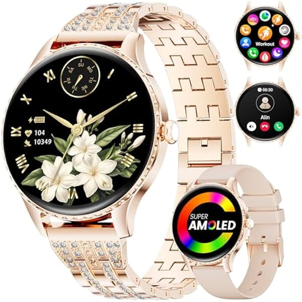 wonima44 Smart Watches for Women with 1.32" AMOLED Display, Bluetooth ...