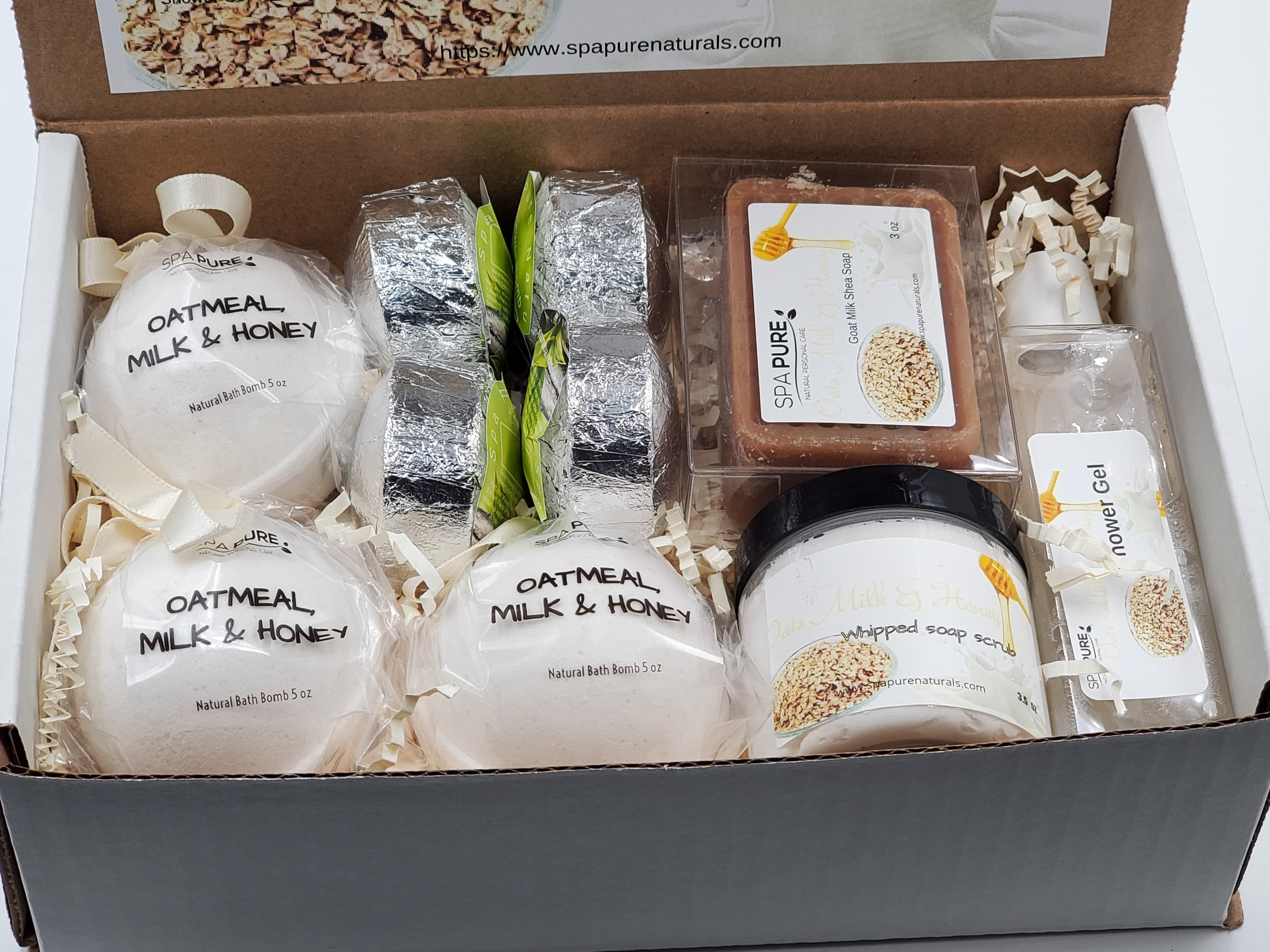 Spa Pure Luxury Spa Kit Milk & Honey - Bath Fizzies, Shower Steamers ...