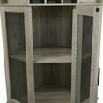 Home Source Stone Grey Corner Bar Unit: Liquor Storage with Wine Rack ...