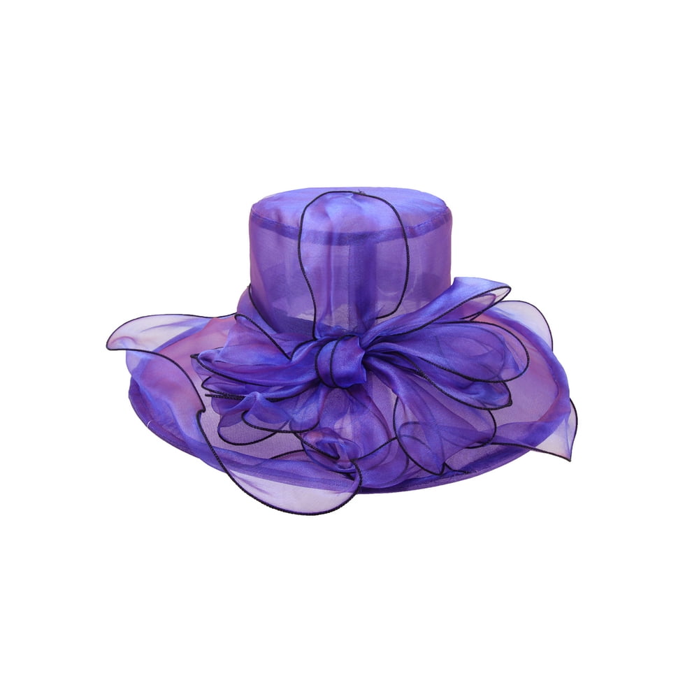 Chic Headwear - Chic Headwear Organza Floppy Church Hat - Purple ...