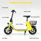 CURUK 450W 36V Folding Electric Scooter Bike with Seat, 12.5 Mile Range ...