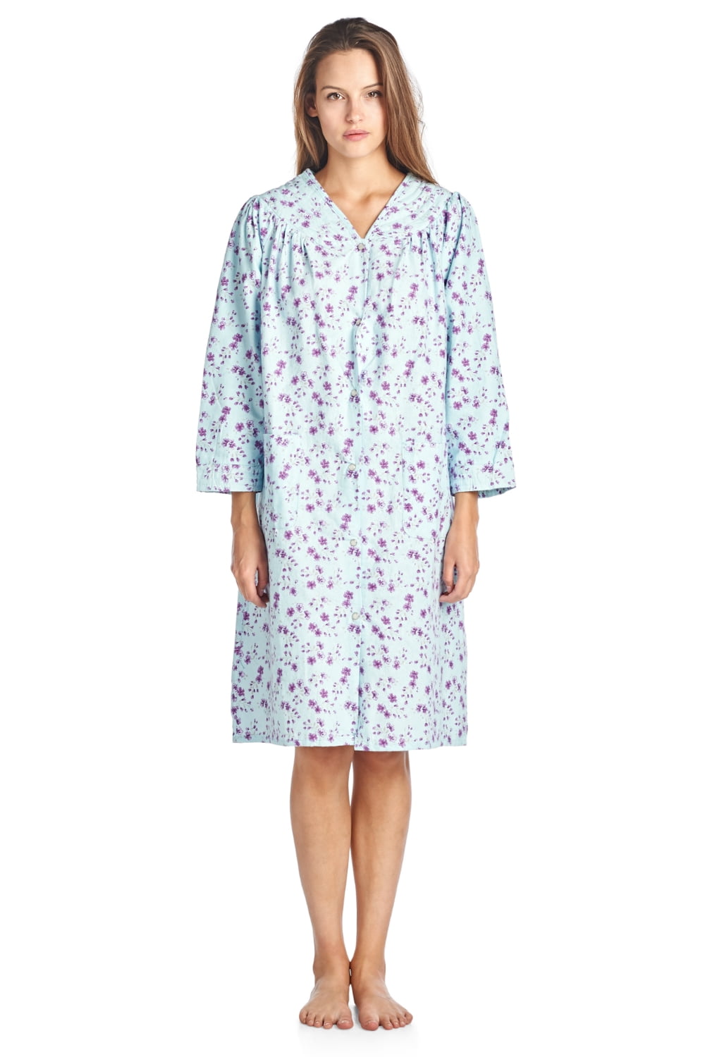 Casual Nights Women's Garden Flannel Duster Dress - Walmart.com