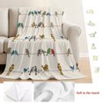 Abstract Bird Fleece Throw Blanket Vintage Cartoon Green Blue Red ...
